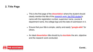 How to Structure a Computer Science Dissertation For a Doctoral Degree ...
