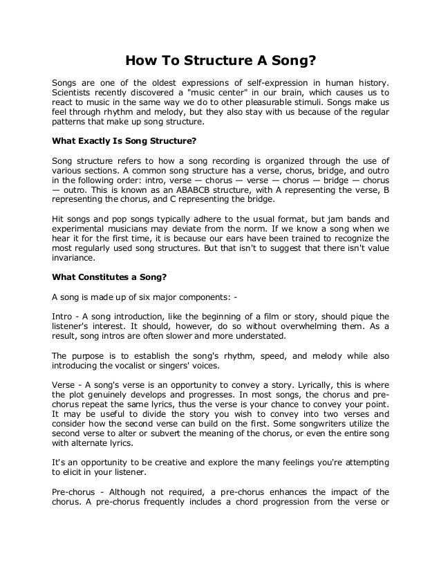 How To Structure A Song | PDF