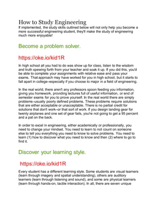 How to study engineering | PDF