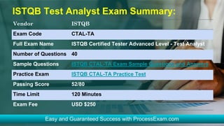 How to Study for ISTQB Test Analyst (CTAL-TA) Certification Exam? | PPT
