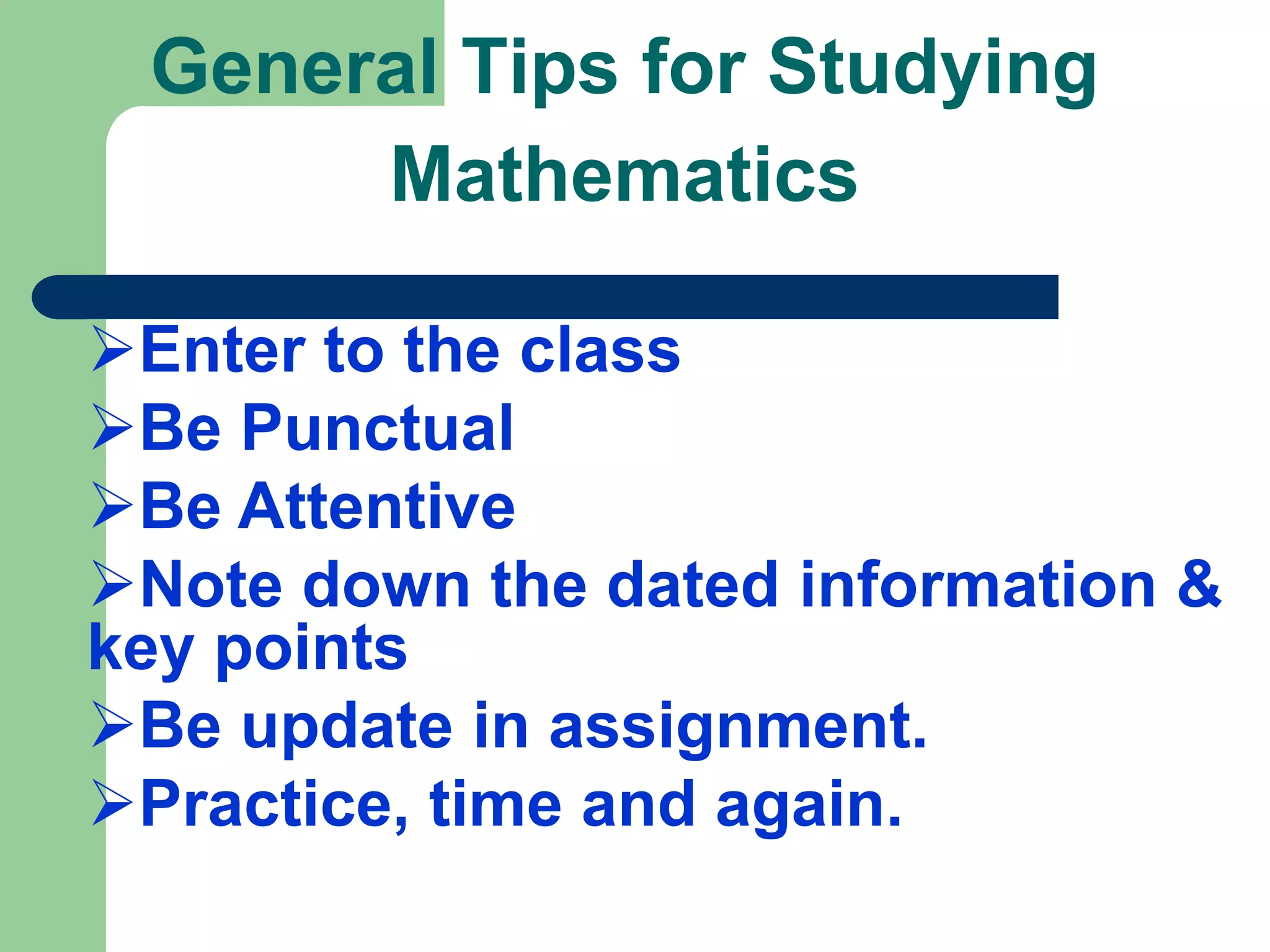 How to study mathematics? | PPTX