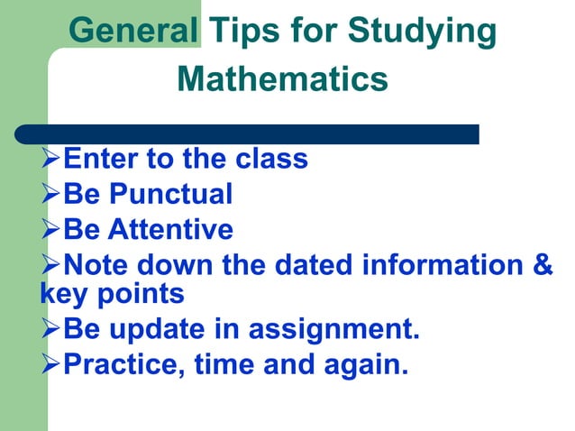How to study mathematics? | PPTX