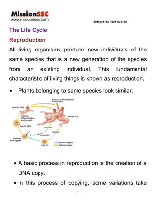 How to Study SSC 10th - Science - Life cycle? | PDF