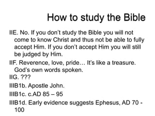 How to study the bible lesson 1 | PPT