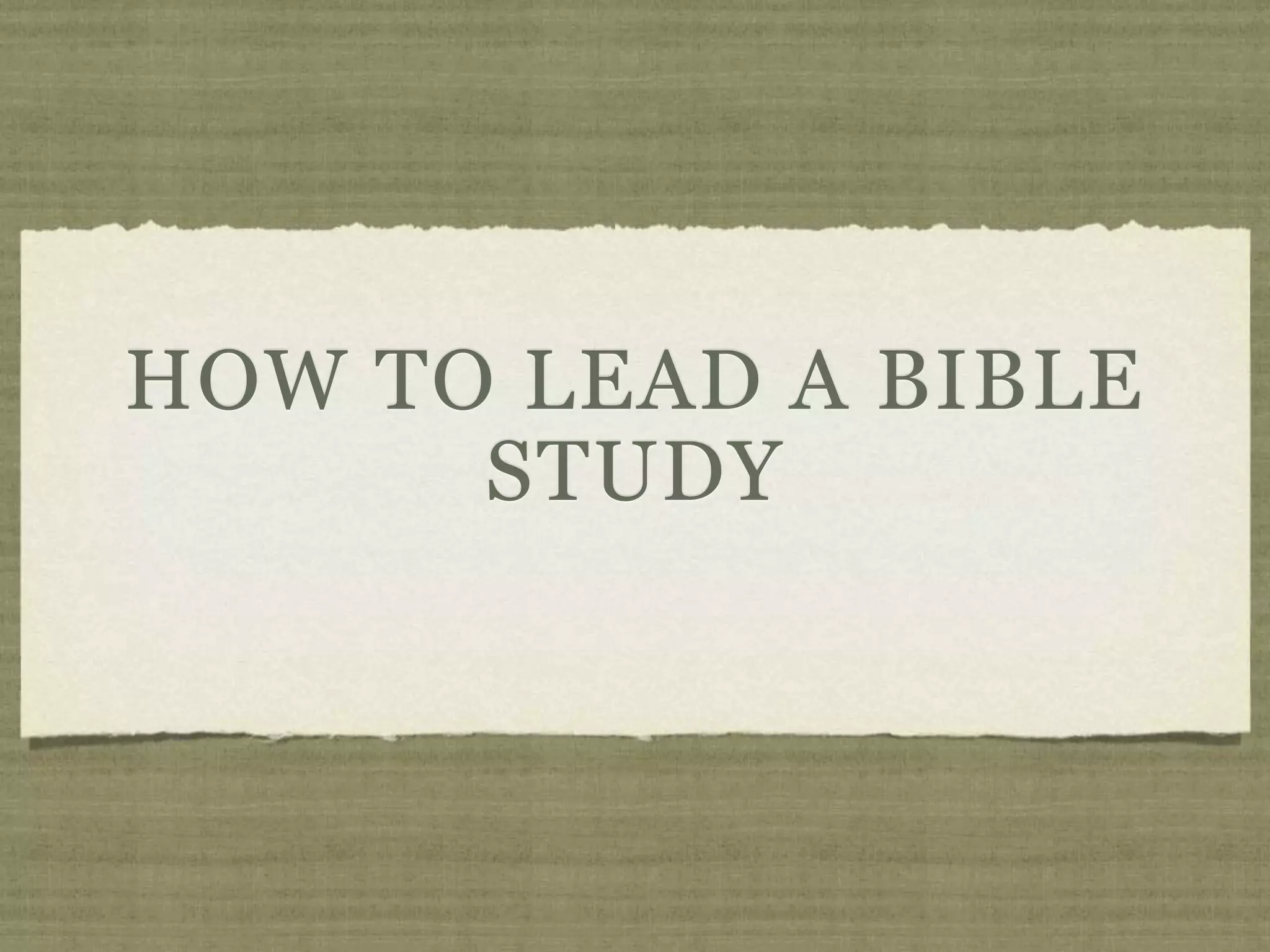 How to study the bible and lead a bible study | PPTX | Christianity ...