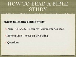 How to study the bible and lead a bible study | PPTX | Christianity ...