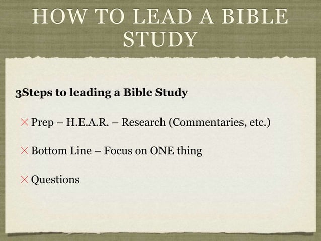 How to study the bible and lead a bible study | PPTX | Christianity ...