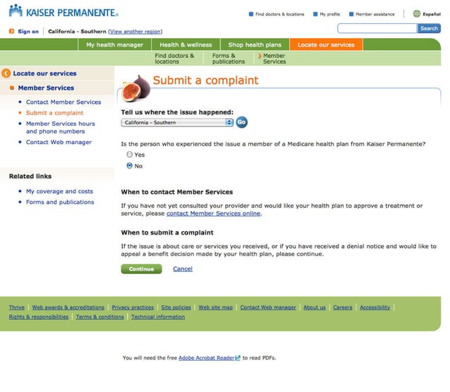 How to submit a complaint on the kaiser permanente website | PDF