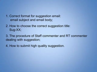 How to submit suggestion | PPT