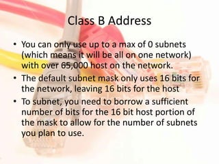 How To Subnet A Class A, B | PPTX