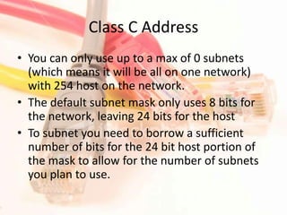 How To Subnet A Class A, B | PPTX