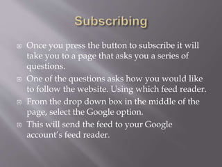 How to subscribe to an rss feed | PPTX