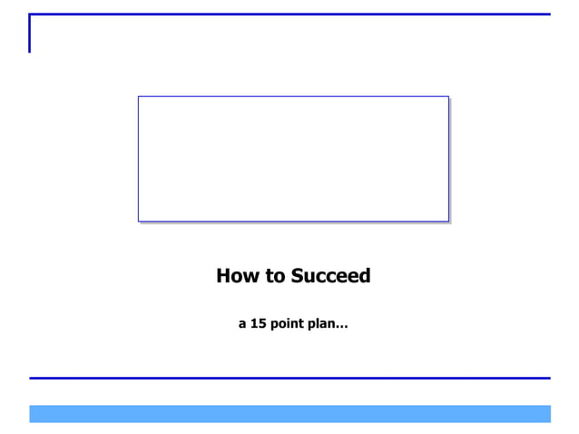 How To Succeed 15 Point Program | PPT