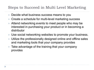 Qnet Direct Selling - Steps to Succeed in Multi Level Marketing | PPTX
