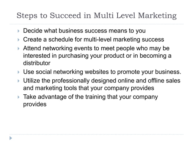 Qnet Direct Selling - Steps to Succeed in Multi Level Marketing | PPT