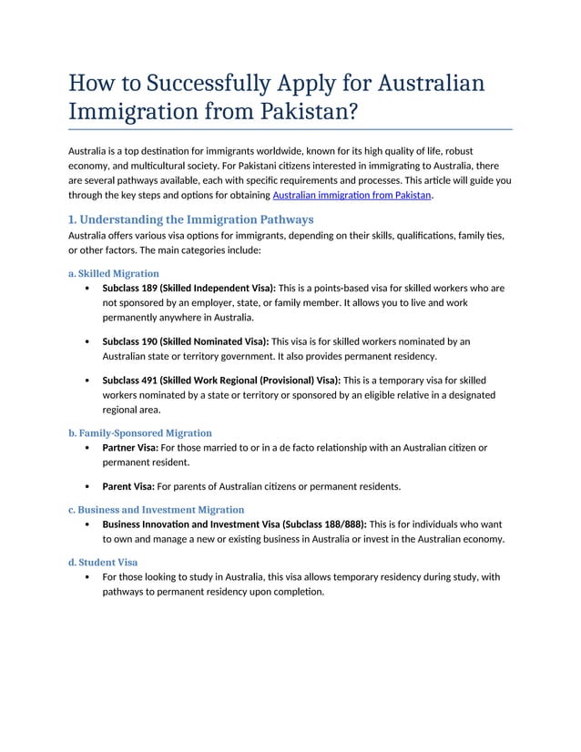 How to Successfully Apply for Australian Immigration from Pakistan.docx