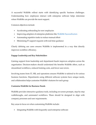 How to Successfully Implement WalkMe Across Your Organisation | DOCX