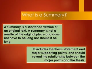 How to summarize | PPTX