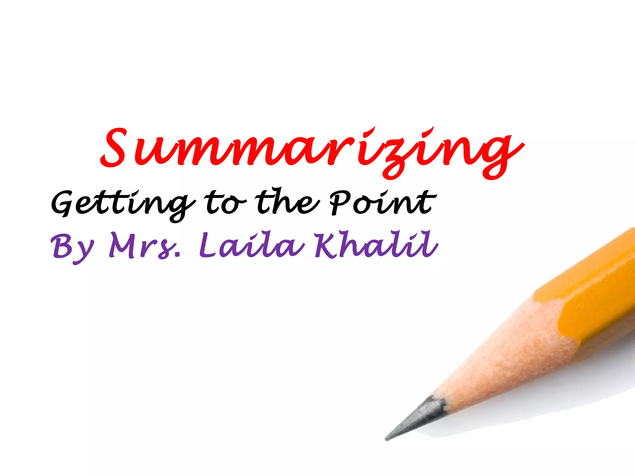 How to summarize and article lesson 1 | PPT