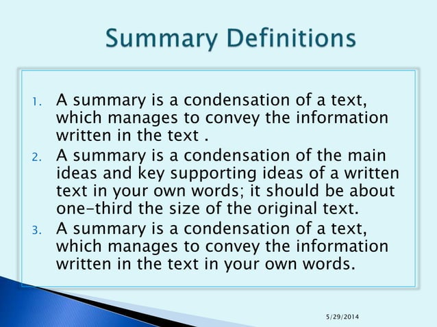 Summary Writing | PPT