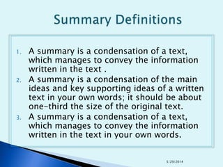 Summary Writing | PPT