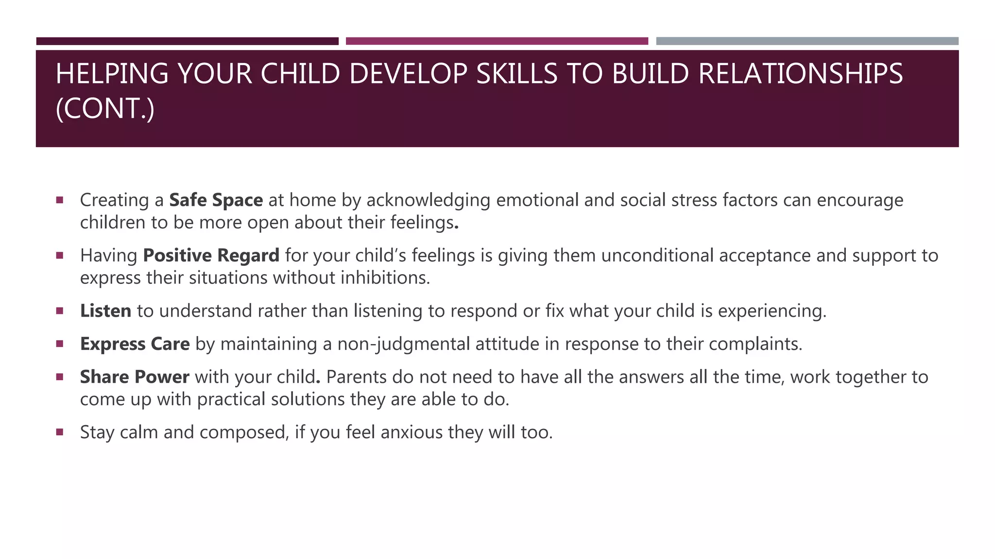 How to support your child develop healthy relationships | PPT
