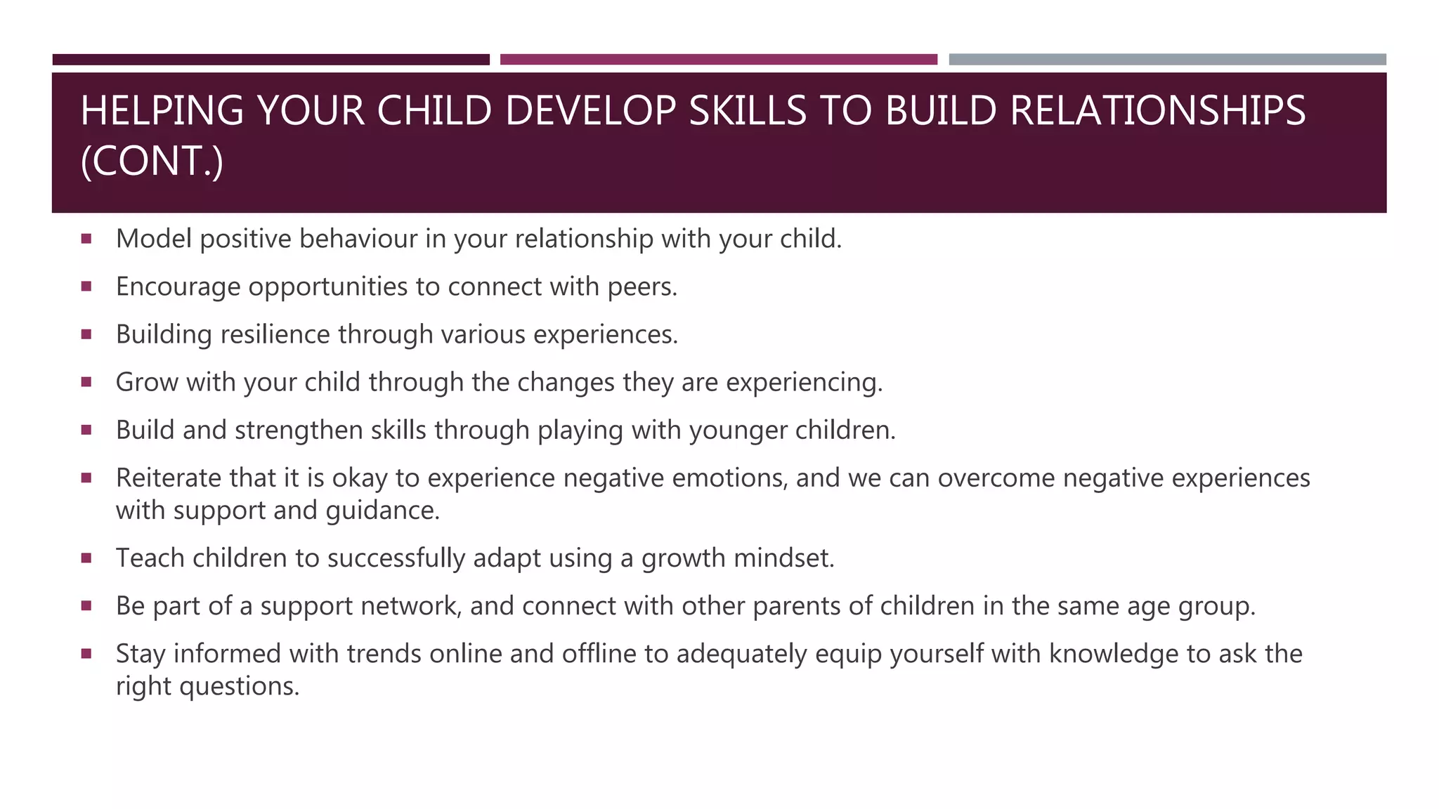 How to support your child develop healthy relationships | PPT