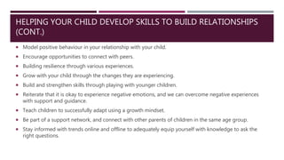 How to support your child develop healthy relationships | PPTX