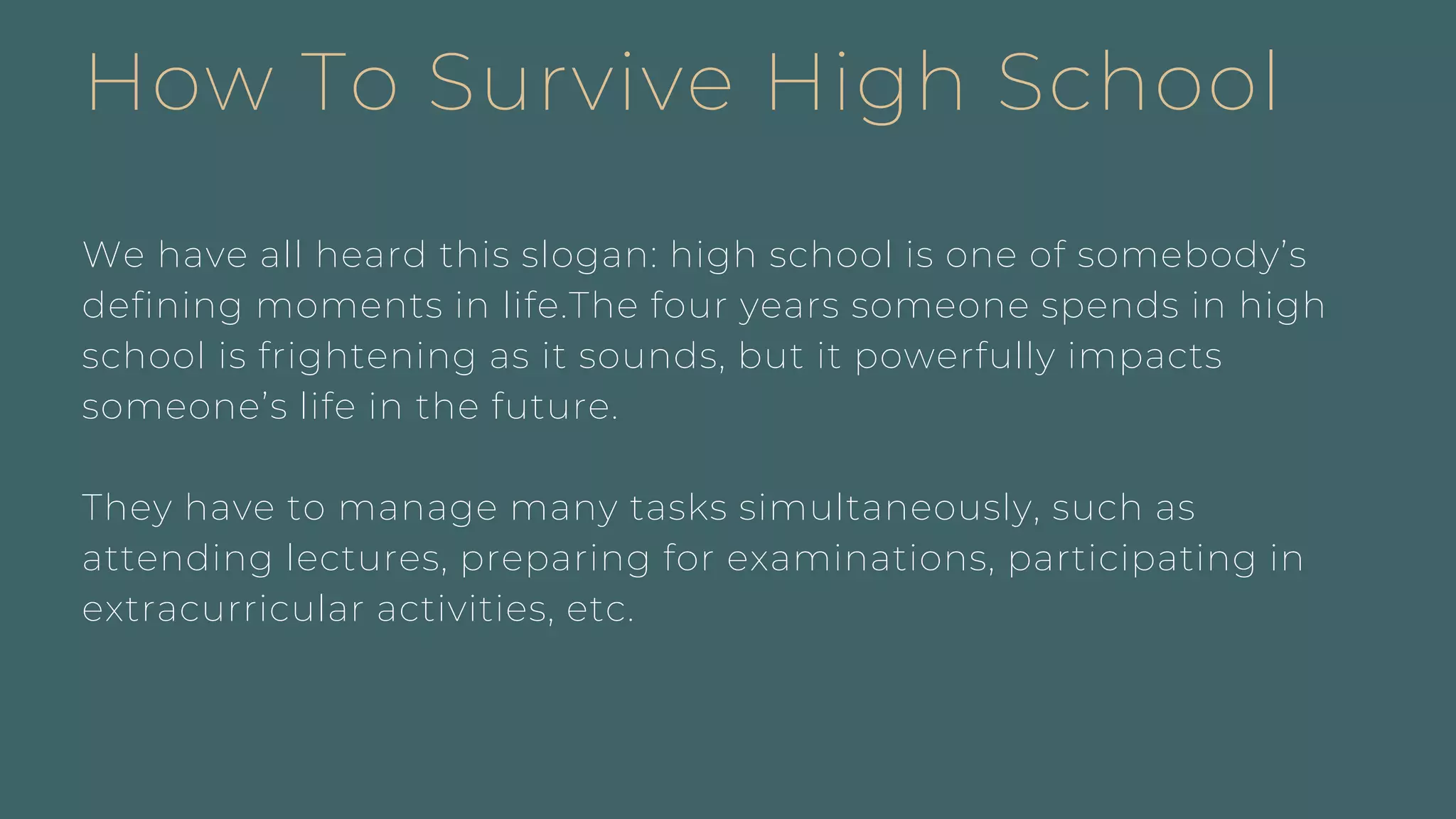 How to survive high school | PPTX