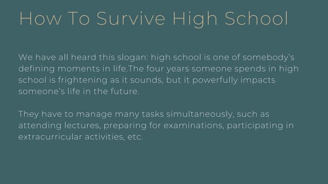 How to survive high school | PPTX