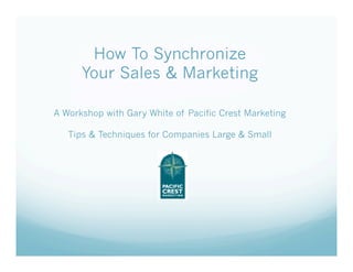How to synchronize your sales & marketing | PDF