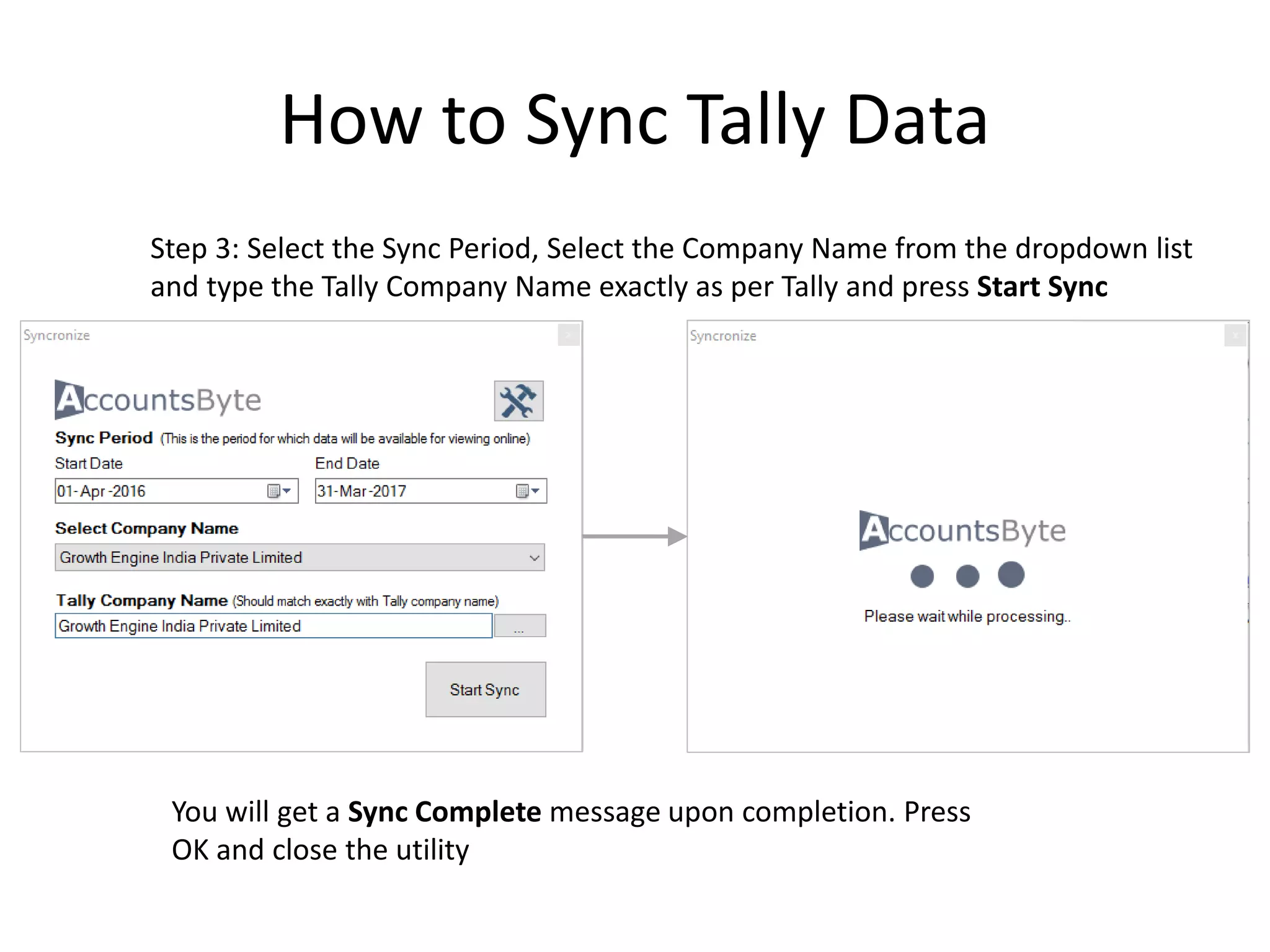 How to sync tally data | PPT