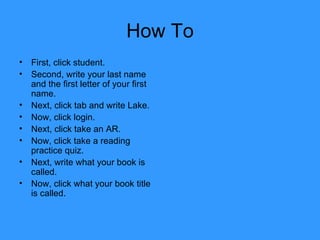 How To Take An Ar Test | PPT