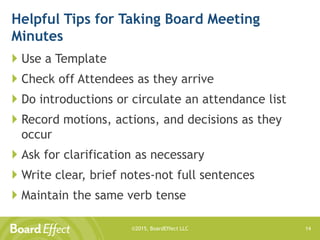How to Take Minutes at a Board Meeting | PPTX