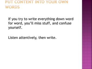 7 EASY STEPS TO TAKING DOWN NOTES | PPT