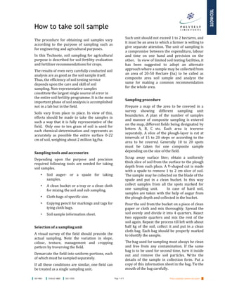 How to take soil sample | PDF