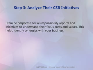 How to target businesses based on their social responsibility focus | PPTX