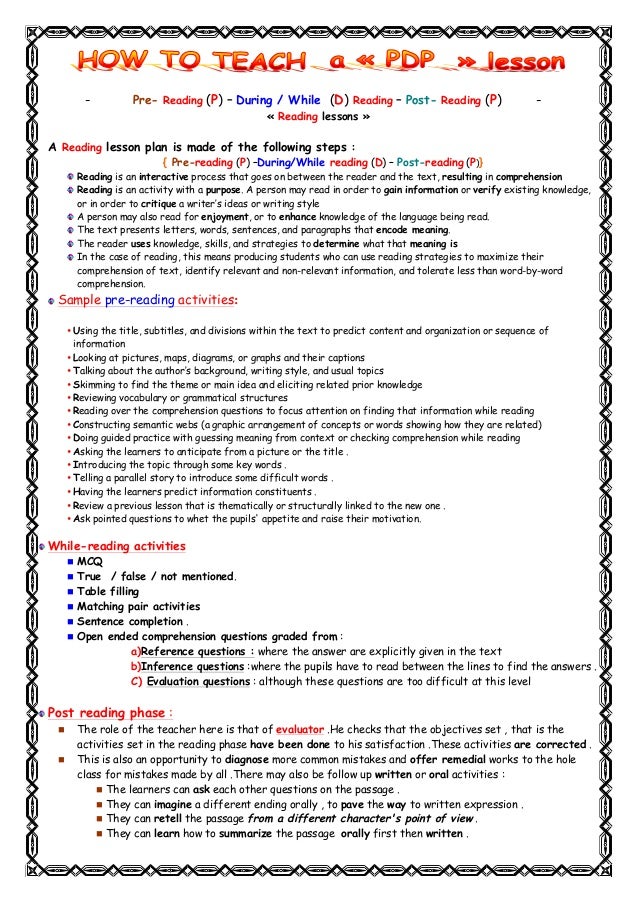 How To Teach a pdp reading lesson How To Teach a pdp reading lesson