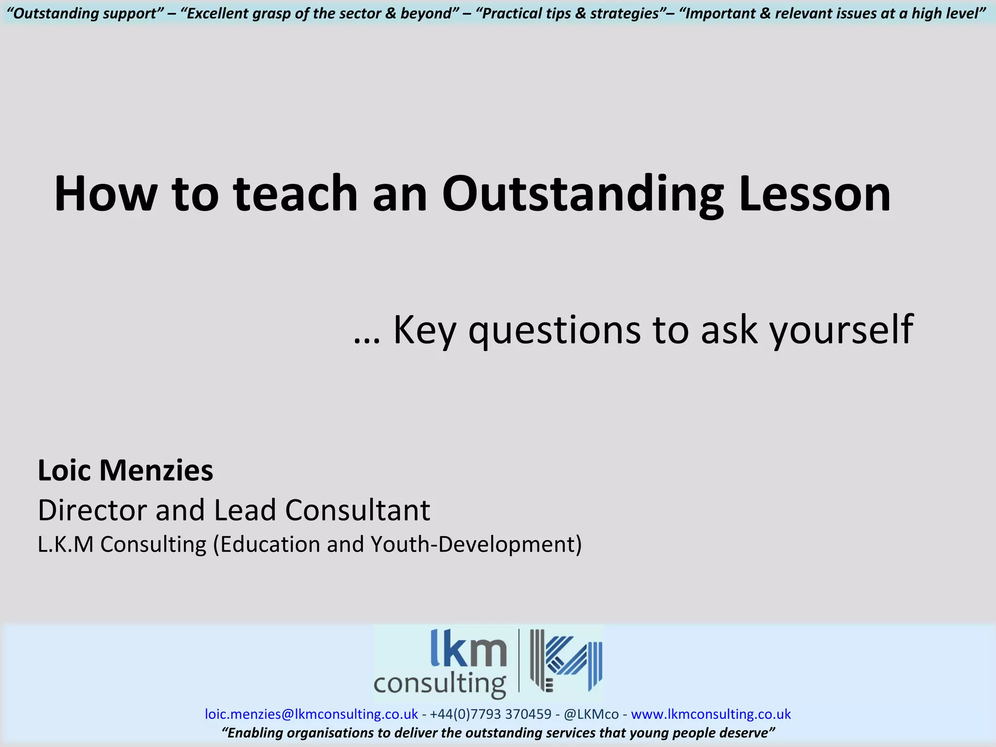 How to teach an outstanding lesson | PPT