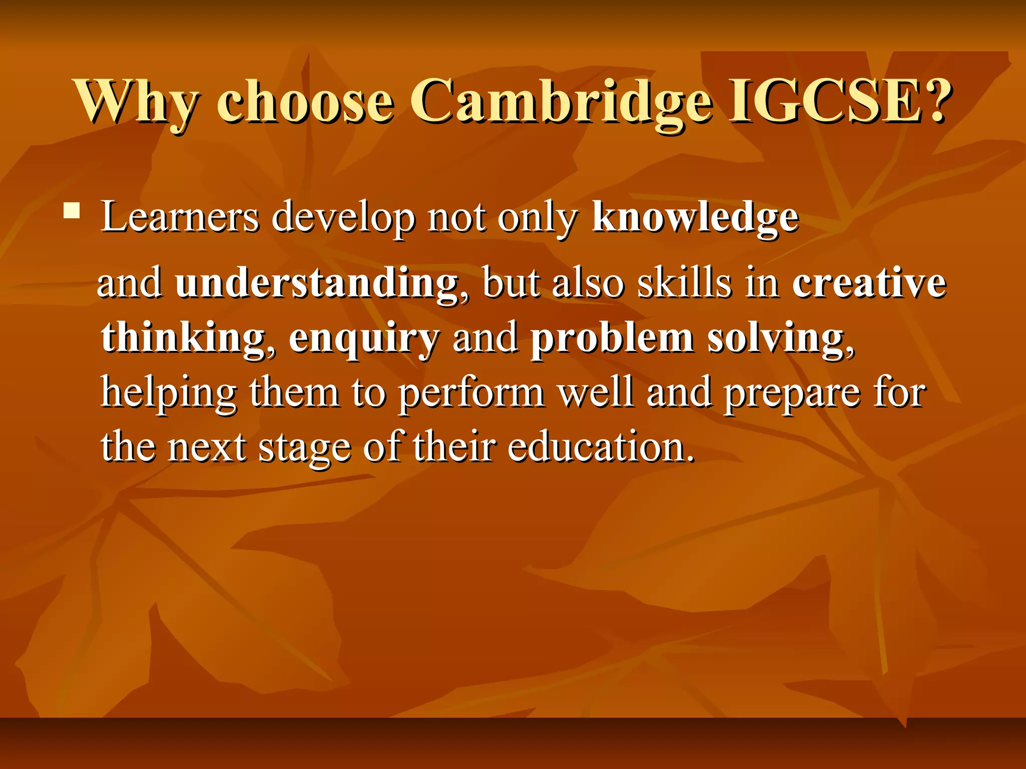 How to teach cambridge igcse students | PPT