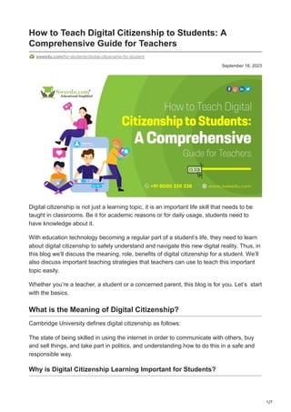 How to Teach Digital Citizenship to Students A Comprehensive Guide for ...