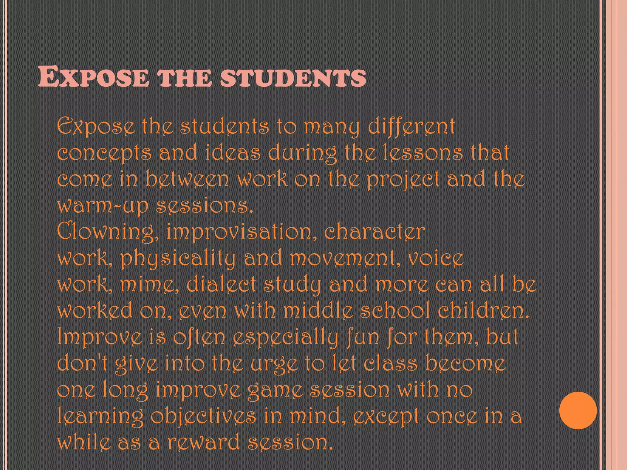 How to teach Drama to Middle School Student | PPTX