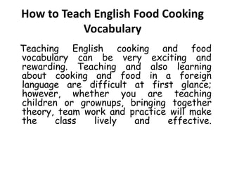 English food cooking vocabulary | PPTX