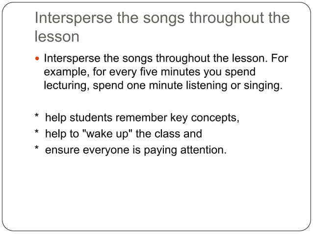 How to teach english using songs | PPT