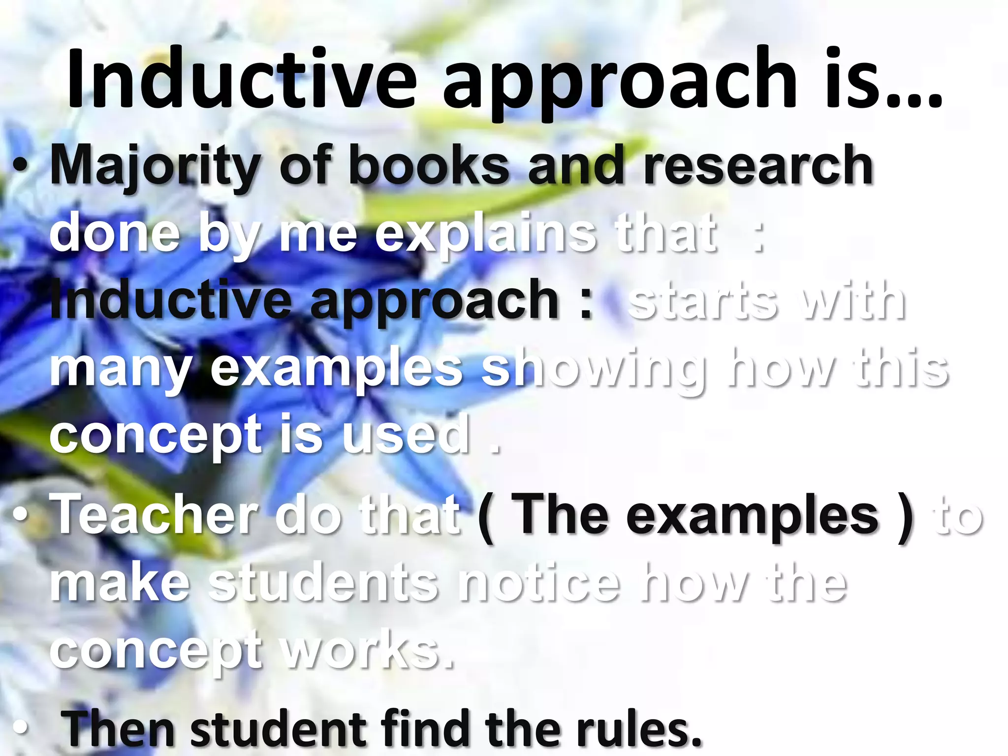 How to teach grammar from examples ( Inductive .Approach ). | PPTX