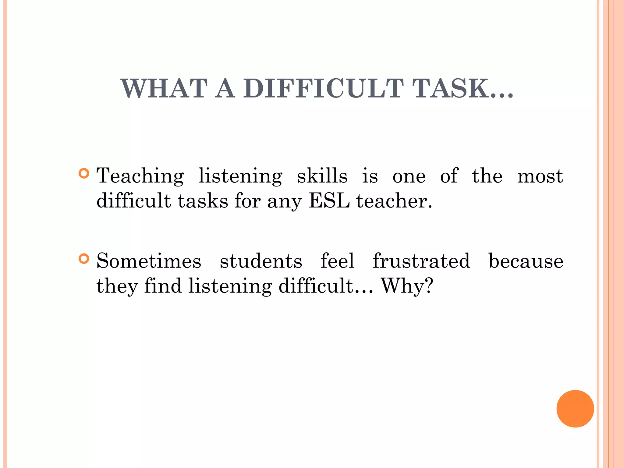 How to teach listening & vocabulary | PPT