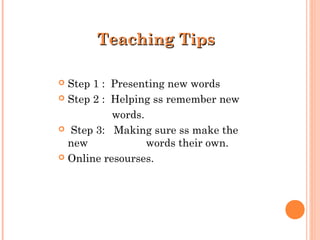How to teach listening & vocabulary | PPT
