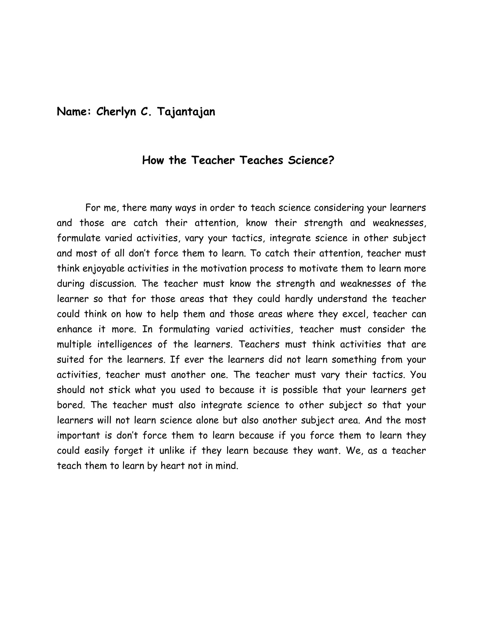 How to teach science | PDF