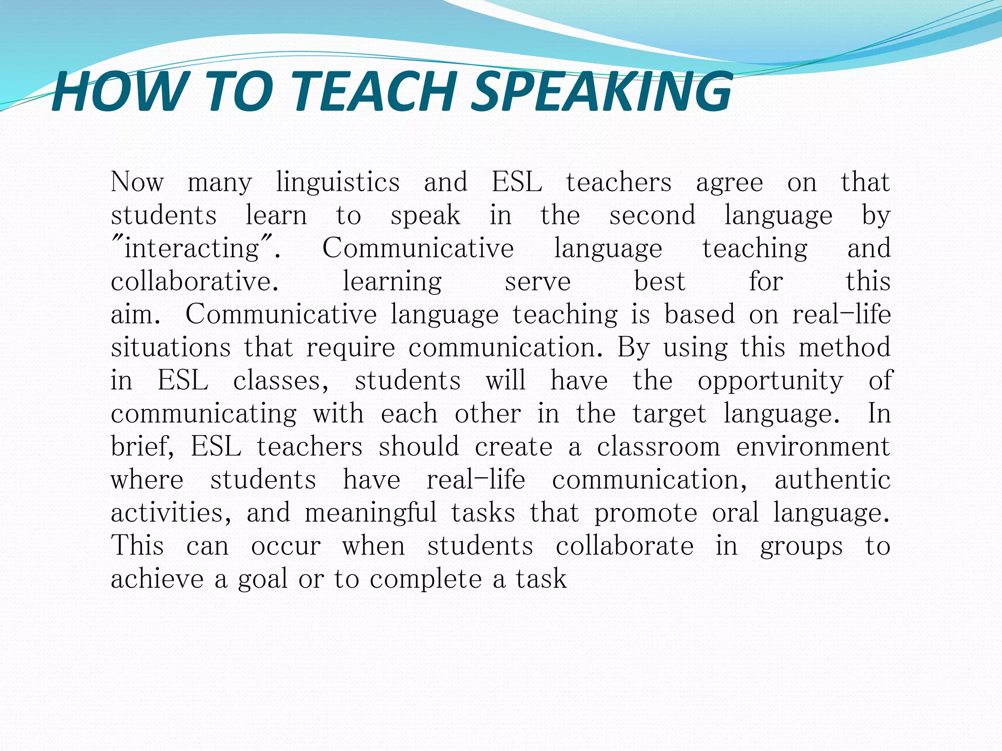 HD How to teach speaking | PPT