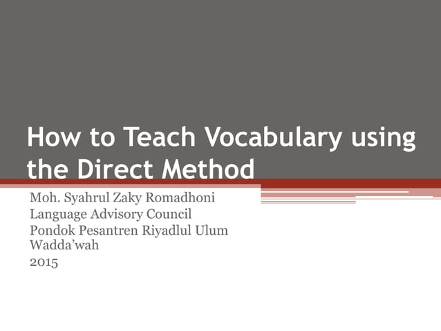 How to teach vocabulary using the direct method | PPTX
